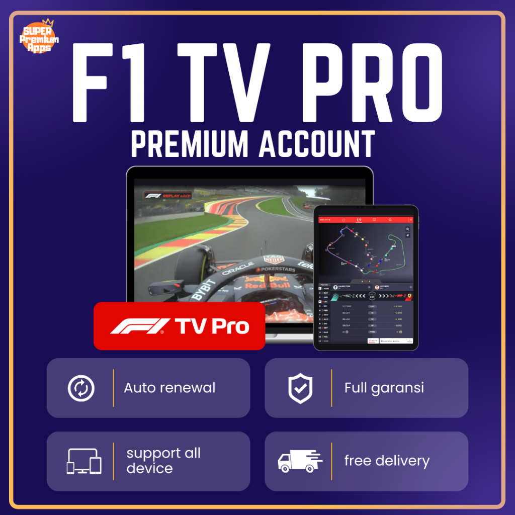 Jual [1 Tahun] F1 TV PREMIUM | Stream Formula 1 live | Full Garansi | Shopee Indonesia