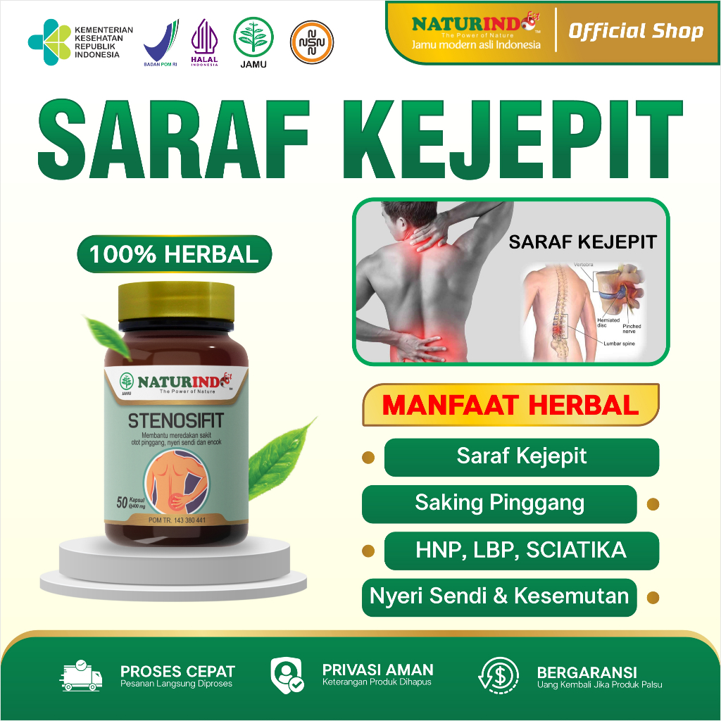 Jual Obat Saraf Kejepit Sakit Pinggang Sampai Kaki Sakit Bokong ...
