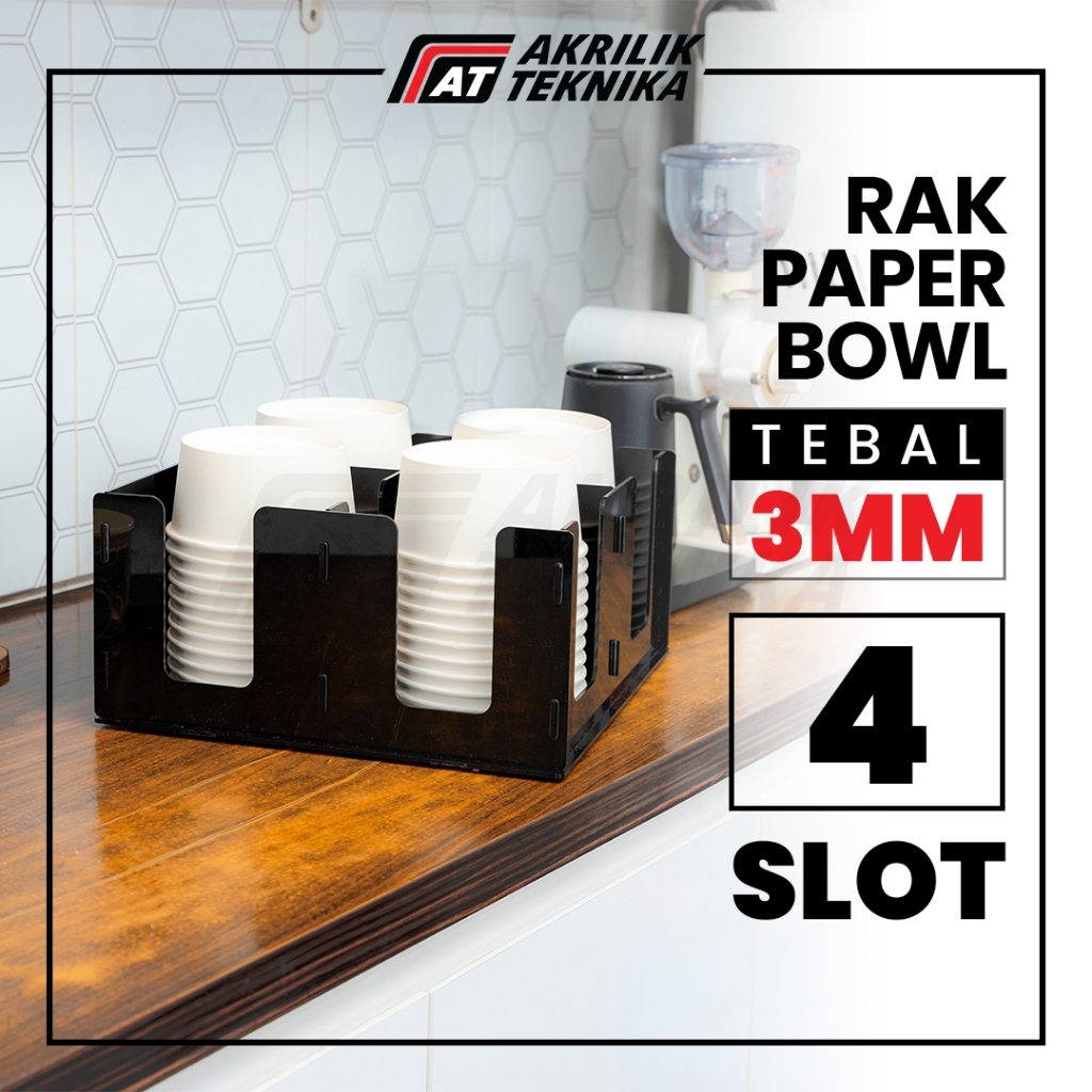 Jual Rak Paper Rice Bowl / Dispenser Organizer Cafe / Rak Cup Holder ...