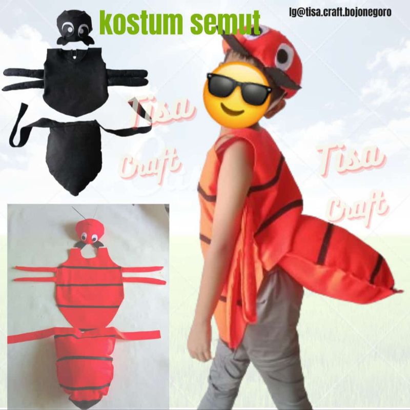Jual kostum semut merah/hitam anak&dewasa dari flanel | Shopee Indonesia