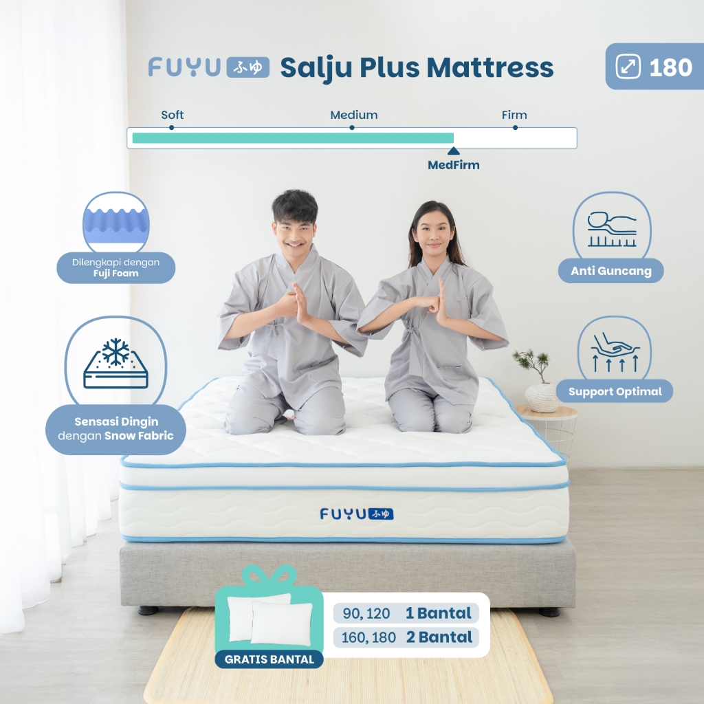 Jual FUYU Salju Plus Kasur Dingin Pocket Spring Bed 30 cm Plush Top - Ukuran 180x200 King - Fuji ...