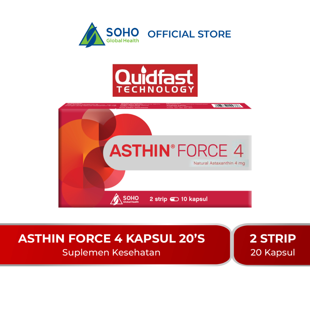 Jual Asthin Force 4 Suplemen Antioksidan + Healthy Skin isi 2 Strip @10 ...