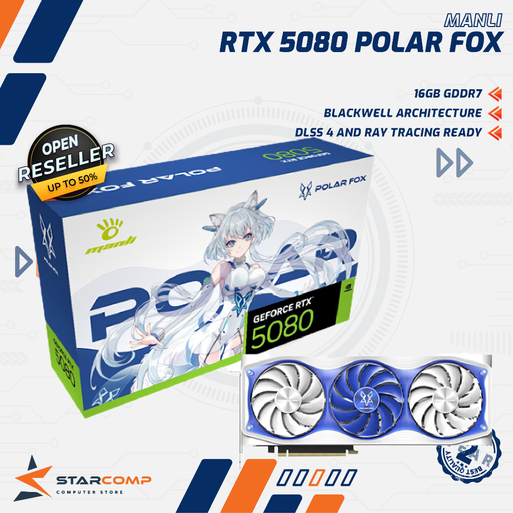 Jual MANLI GeForce RTX 5080 POLAR FOX 16GB GDDR7 VGA RTX5080 | Shopee ...