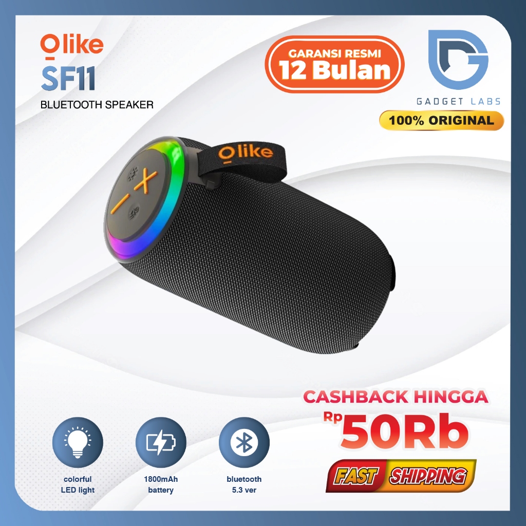Jual Olike SF11 Wireless Bluetooth Speaker Portable BT 5.3 RGB Light ...