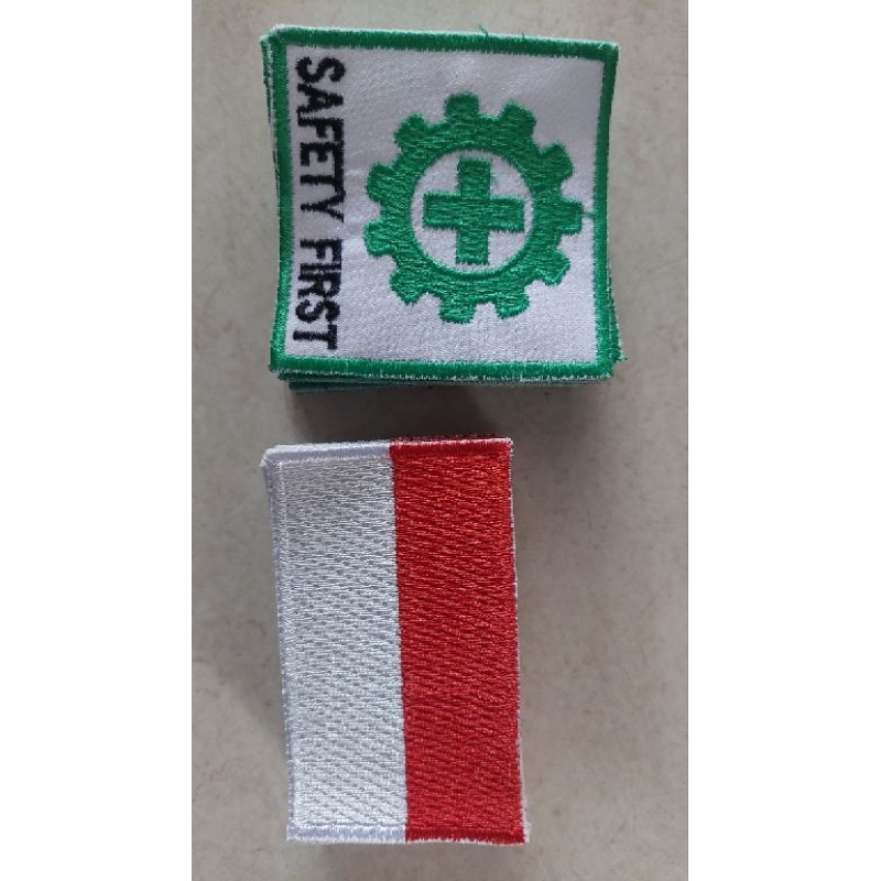 Jual Border Badge Logo Bendera Merah Putih & K3 / Safety first | Shopee ...