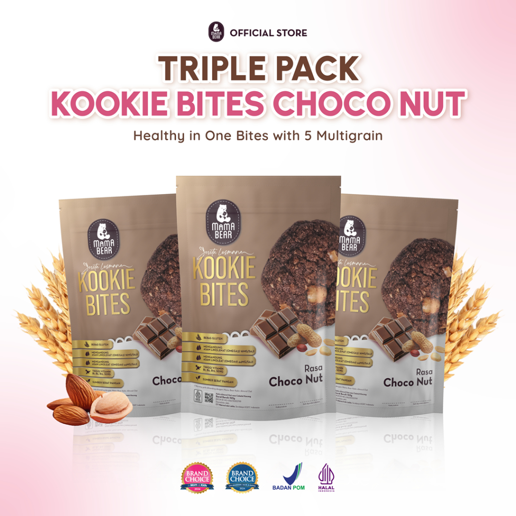 Jual [TRIPLE PACK] MamaBear Kookie Bites Choco Nut - Cemilan Kaya ...