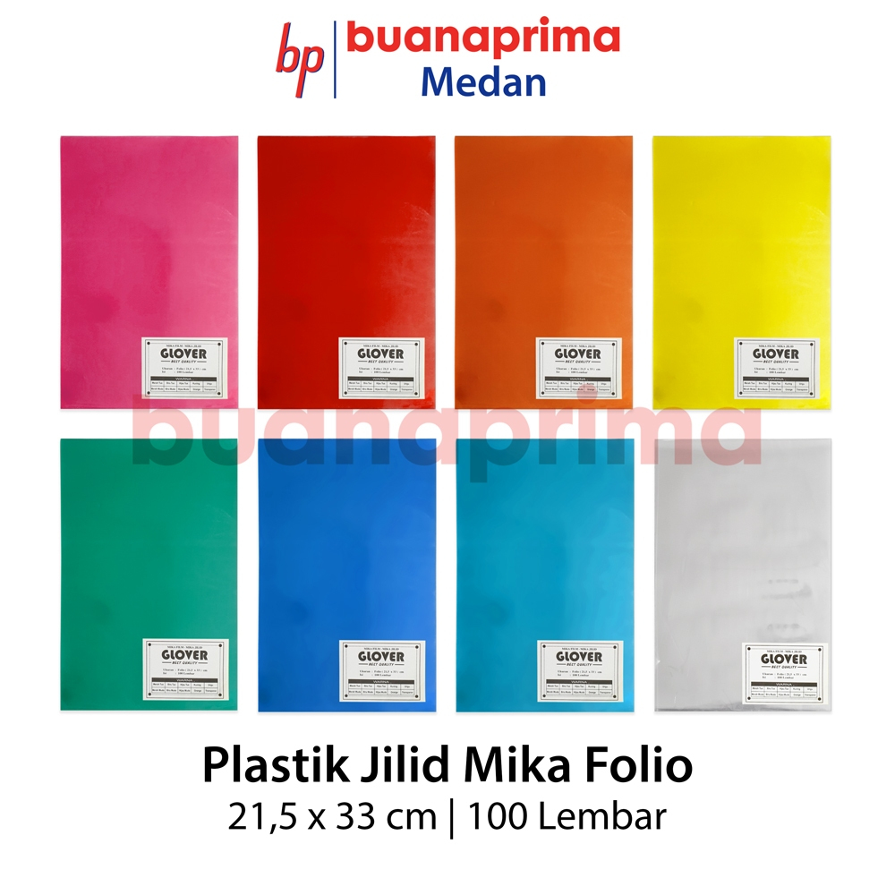 Jual Plastik JILID MIKA WARNA F4 Pack Isi 100 Cover Jilid Folio Kuning Merah Biru Hijau Bening ...