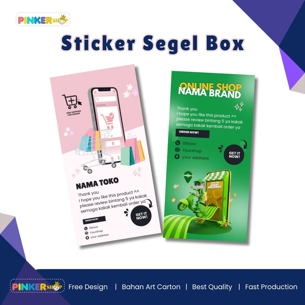 Jual STICKER SEGEL KOTAK SEAL BOX STIKER ONLINE SHOP MURAH CUSTOM ...