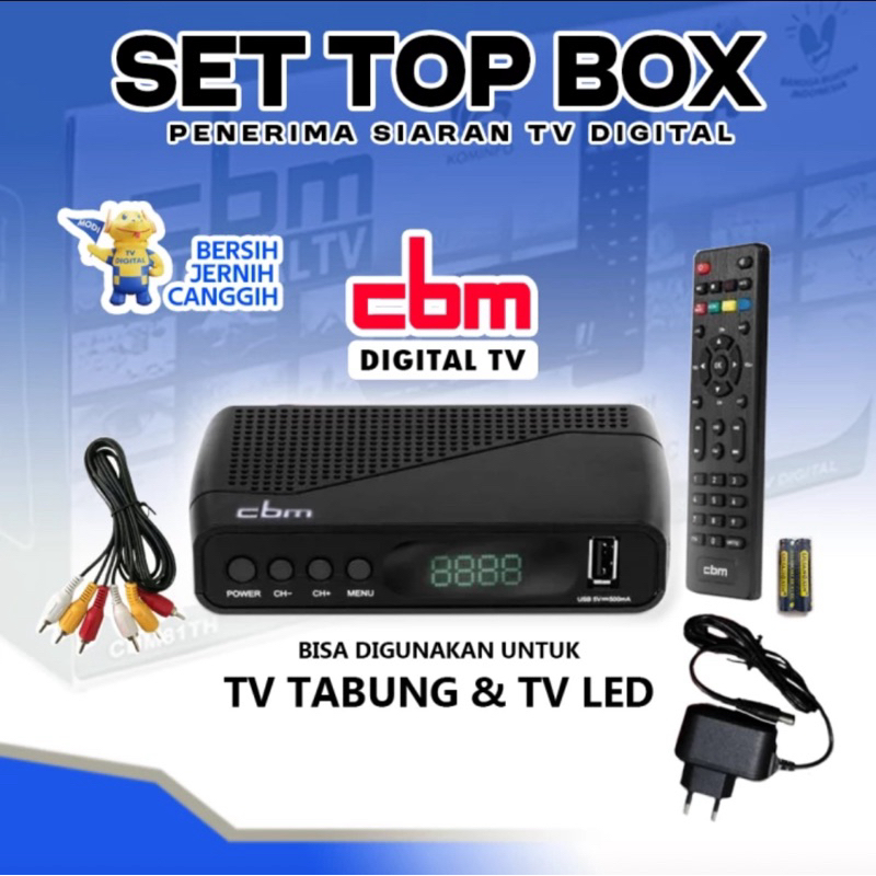 Jual Set Top Box CBM DVB T2 Alat Penerima Siaran TV Digital Full HD ...