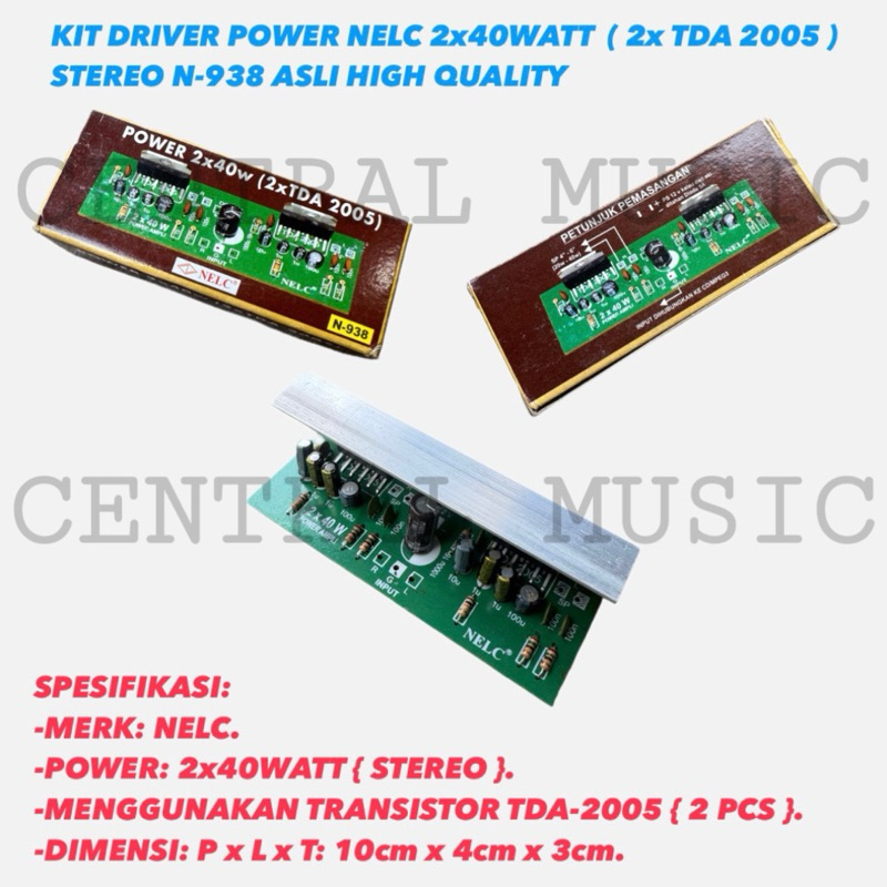 Jual KIT DRIVER POWER NELC 2x40WATT ( 2x TDA 2005 ) STEREO N-938 ASLI HIGH QUALITY | Shopee ...