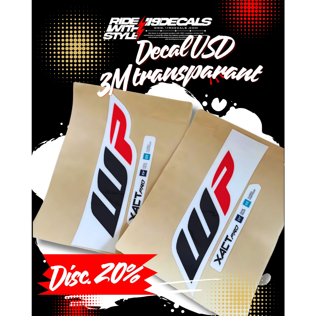 Jual Stiker Decal USD Shock Depan 3M Transparan WP Suspension | Shopee ...