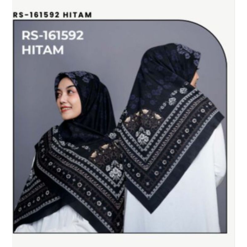 Jual NADHEERA SCARF HIJAB SEGI EMPAT JUMBO 130 X 130 - HITAM | Shopee ...