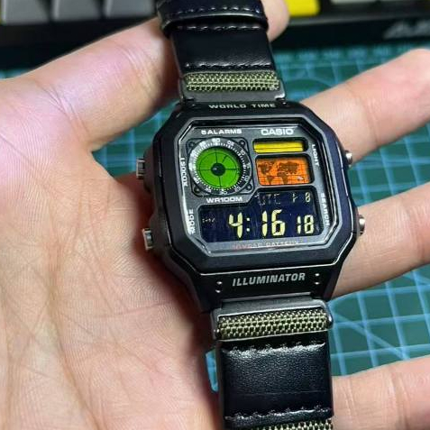 Jual Modified jam tangan pria Casio AE-1200WH-1A Resin Strap , colorful ...