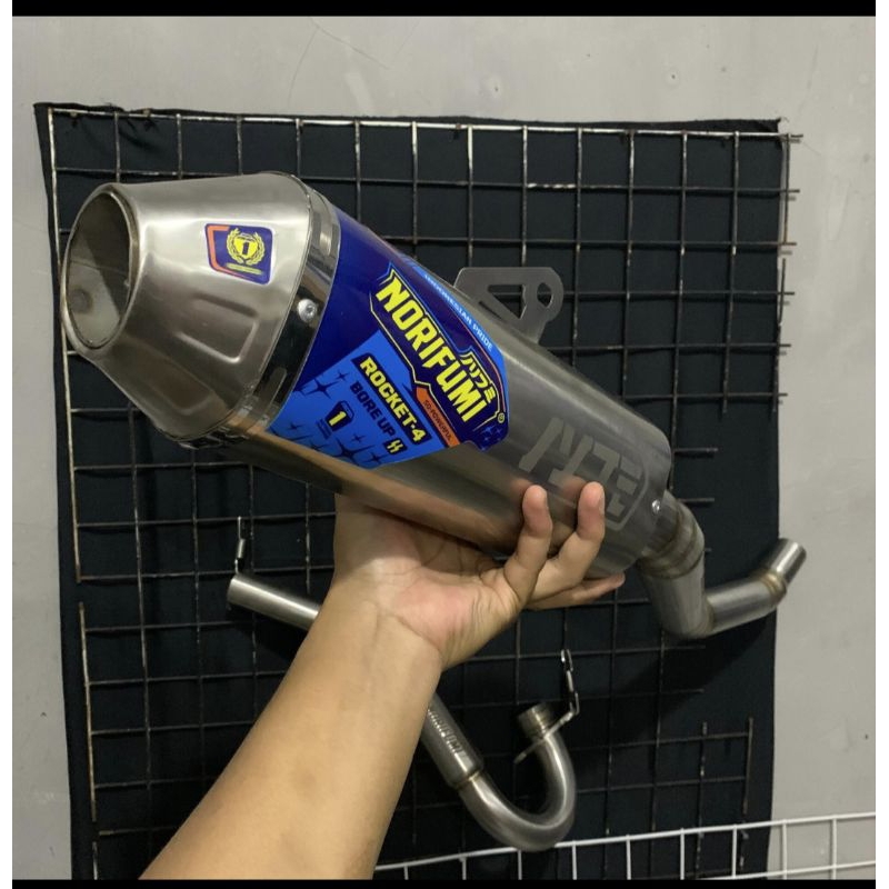 Jual KNALPOT TRAIL BORE UP FULL STAINLESS NORIFUMI ROCKET 4 TYPE BORE ...
