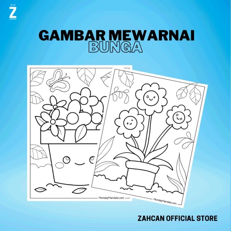 Jual Kertas Gambar Mewarnai A4 [ Bunga ] | Shopee Indonesia