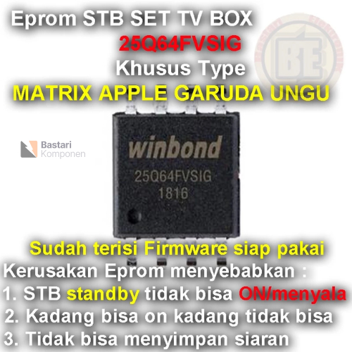 Jual Ic Eprom Firmware STB SET TV BOX MATRIX APPLE GARUDA UNGU | Shopee Indonesia