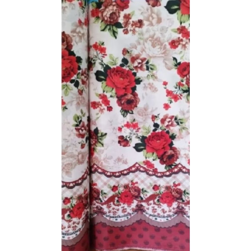 Jual Kain Seprai bahan polimikro motif Bunga harga per 50cm lebar 240cm ...