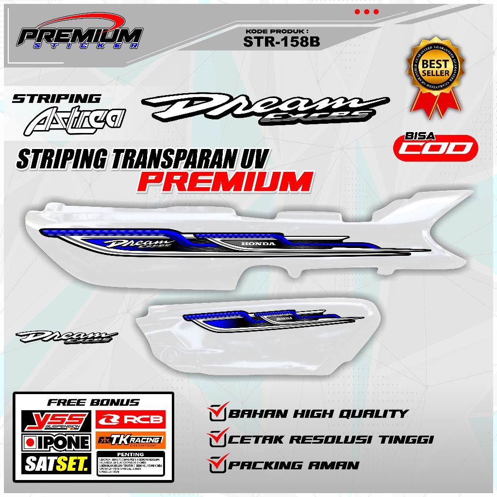 Jual STICKER STRIPING UV TRANSPARAN MOTOR HONDA ASTREA / STIKER CUTING ...