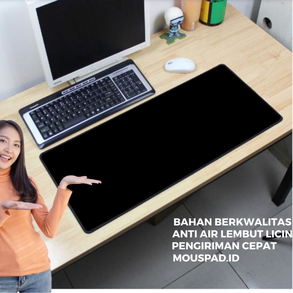 Jual Mousepad Gaming XXL Hitam Polos Karet Anti Slip, Tebal Premium ...