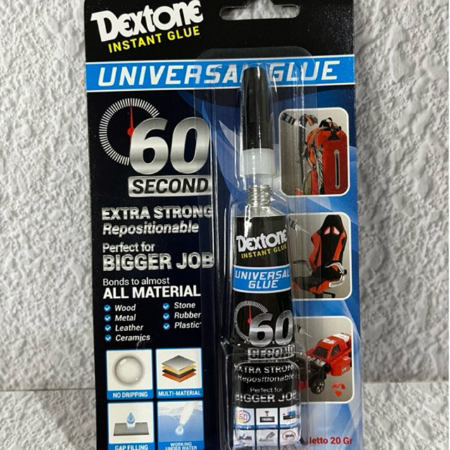 Jual DEXTONE Universal Glue Lem Gel Instant 60 DETIK SUPER STRONG 20 Gram | Shopee Indonesia