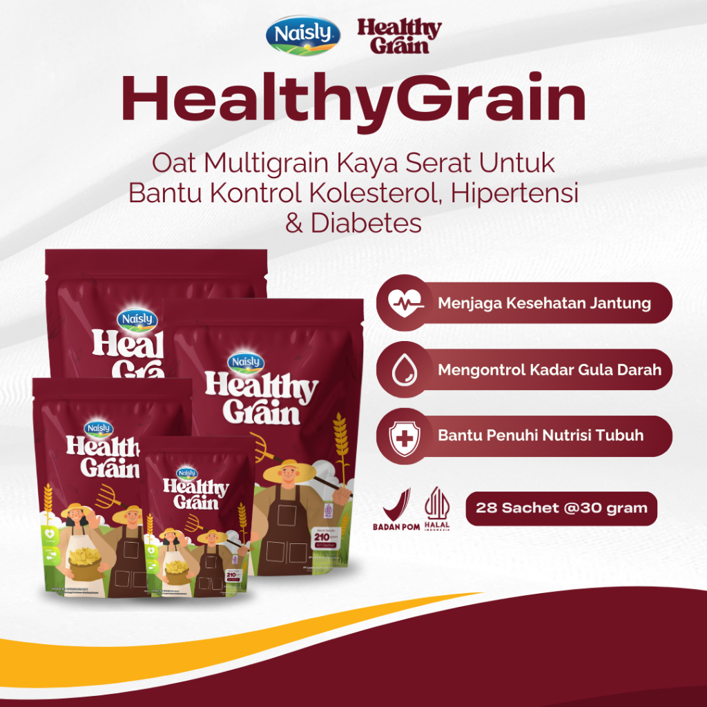 Jual HealthyGrain Minuman Oat Multigrain Kaya Serat Untuk Kolesterol ...