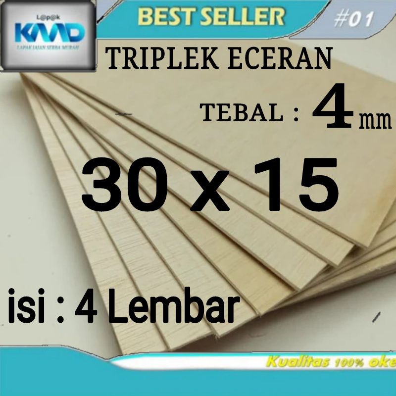 Jual Lk - triplek 4mm albasia 30 x 15 isi : 4 lembar multiplek potongan ...