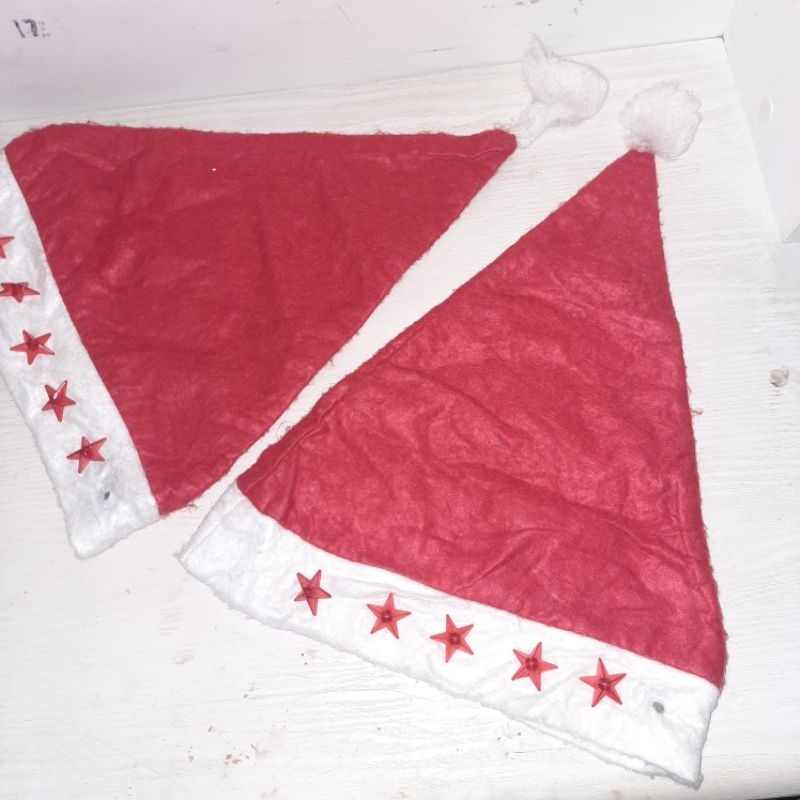 Jual [DAPAT 2] Topi Natal Merah Putih Santa Claus | Shopee Indonesia