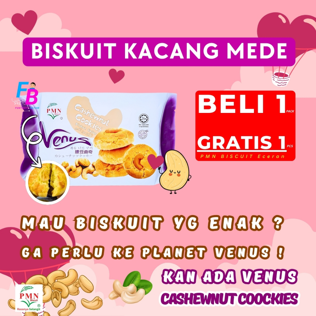 Jual Biskuit Kacang Mete Malaysia Vegetarian PMN Biscuit Import Premium ...