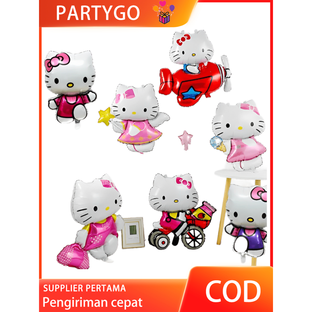Jual Balon Hello Kitty Jumbo Balon Foil Large Mini Bulat Sanrio Kucing ...