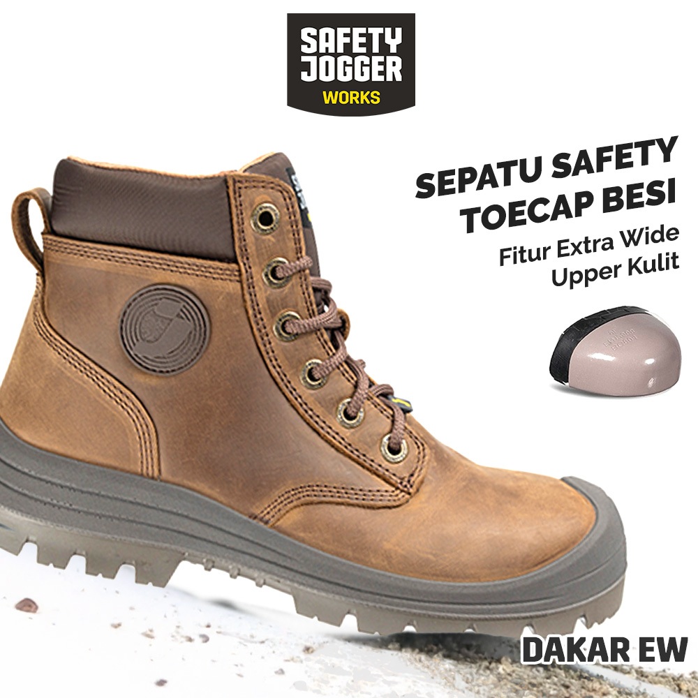 Jual Sepatu Safety Jogger Dakar EW S3 Ujung Besi Kulit Toe Cap Ekstra ...