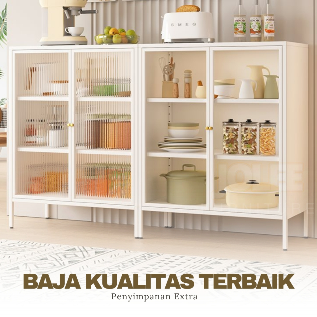 Jual Bergaya krem lemari penyimpanan besi rumah Lemari bufet besi ...