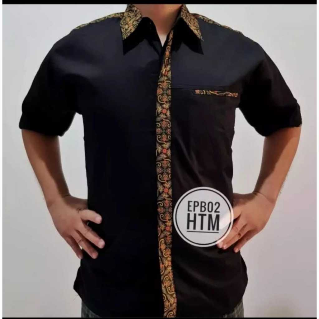 Jual Seragam Kerja Kombinasi Batik WARNA HITAM, Seragam Kerja, Baju ...
