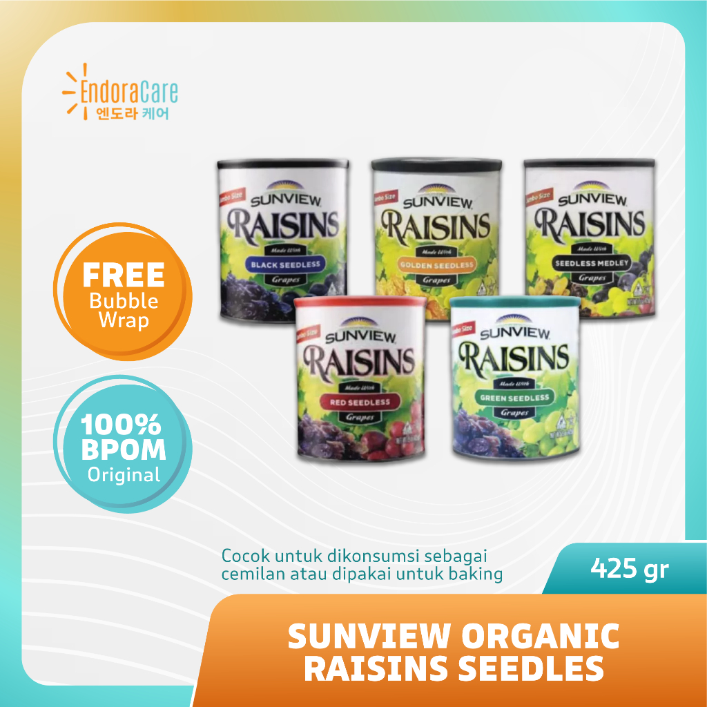 Jual SUNVIEW Organic Jumbo Size Raisins Seedless Kismis Premium 15oz ...