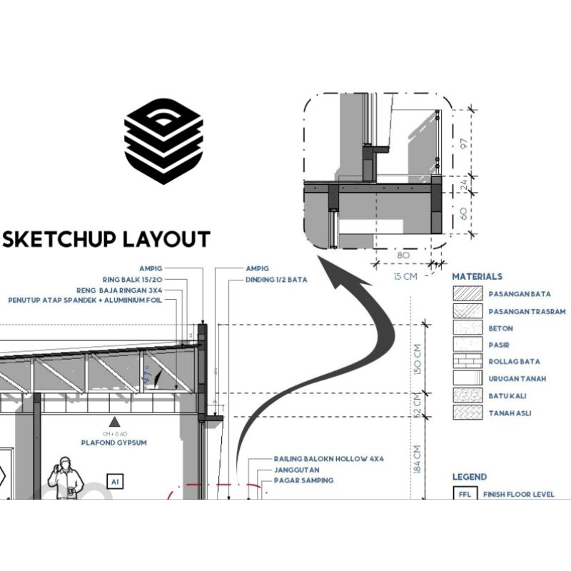 Jual Template SketchUp Layout Potongan | Shopee Indonesia