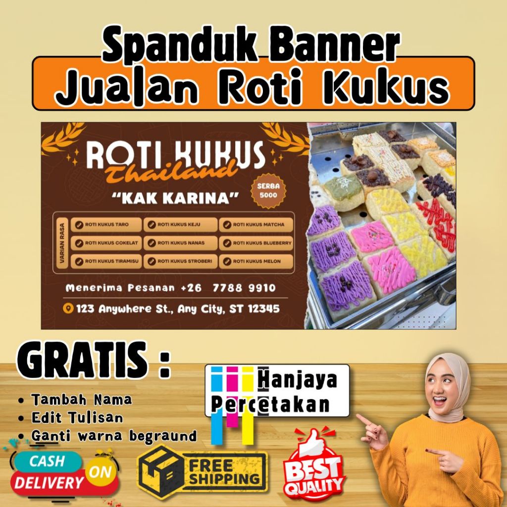 Jual Spanduk Banner Makanan Roti Kukus Thailand Serba 5000 | Shopee ...