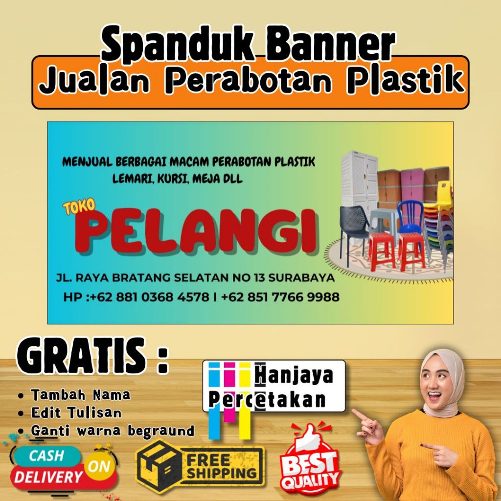 Jual SPANDUK BANNER JUALAN PERABOTAN PLASTIK | Shopee Indonesia