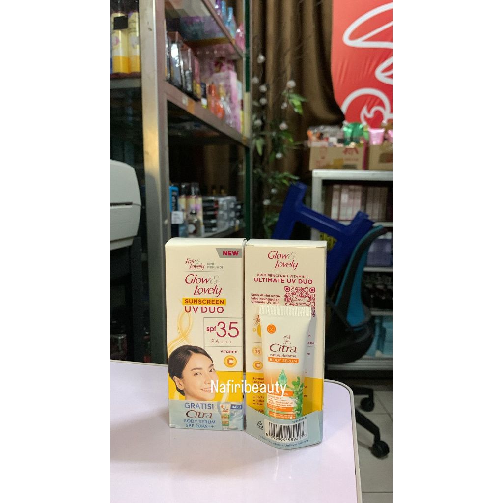 Jual GLOW & LOVELY ULTIMATE UV DUO KRIM VIT C SPF35PA++ 40GR FREE ...