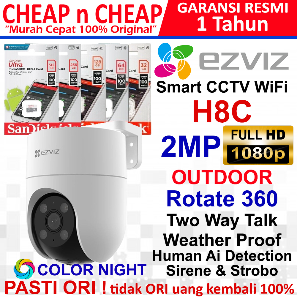 Jual Ezviz H8C 2MP Outdoor Rotate 360 - CCTV Wifi Wireless Camera Smart IP Cam Hikvision Hik ...