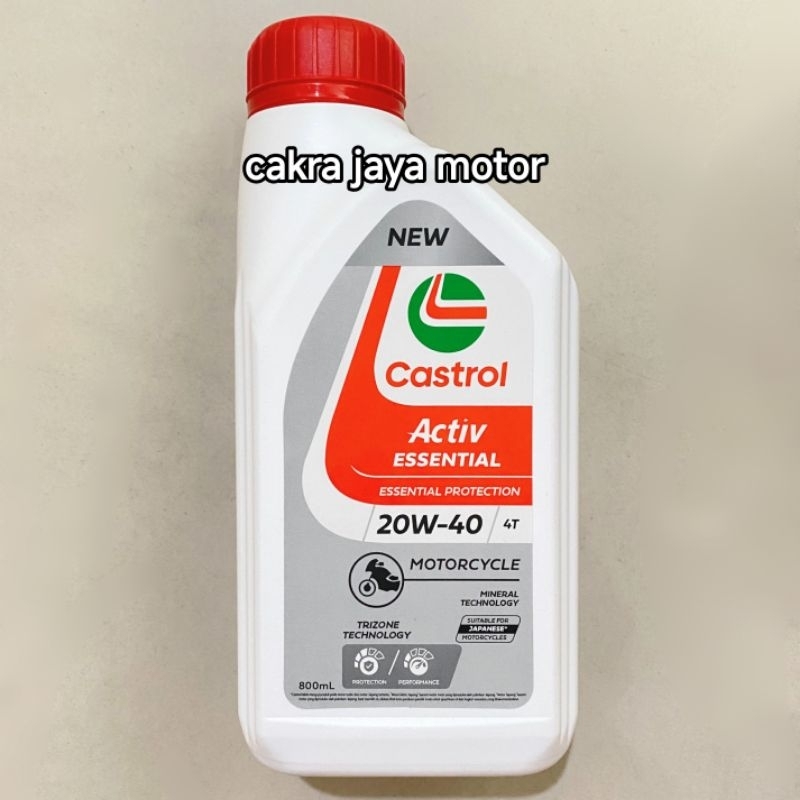 Jual Oli Castrol Activ Essential 0.8L 20W-40 / Castrol GO Kemasan Baru ...