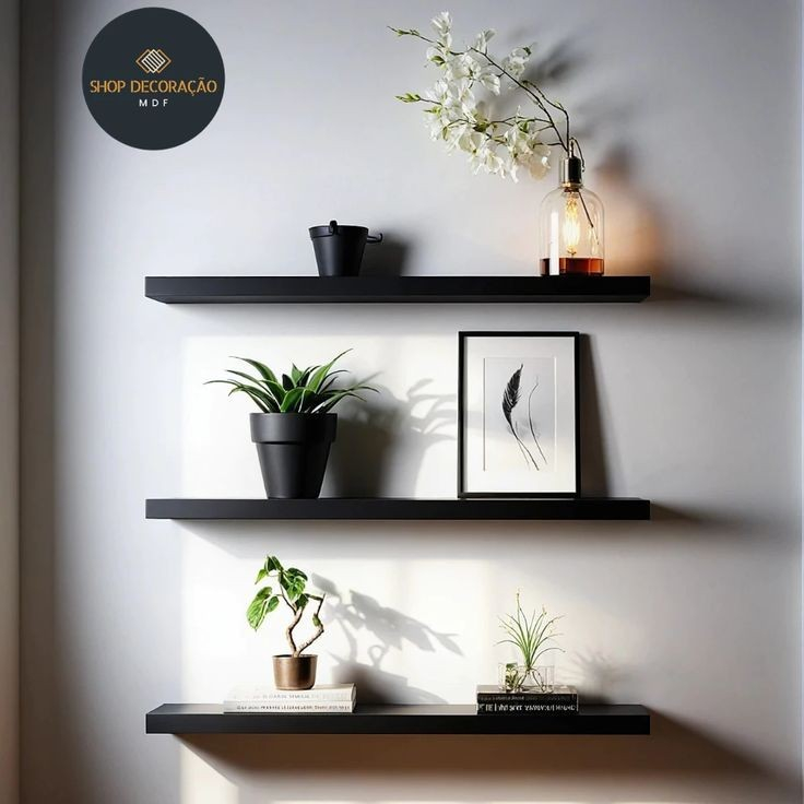 Jual Rak Papan Hiasan Ambalan Hambalan Panjang rak dinding slim 3 papan ...