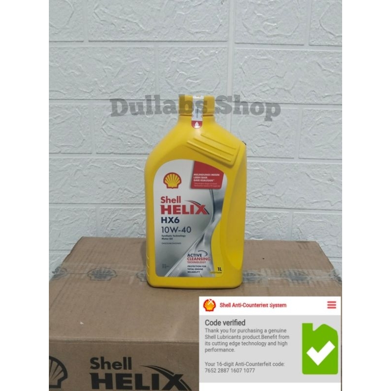 Jual Shell helix hx6 10W-40 (1L) ORIGINAL BARCODE | Shopee Indonesia