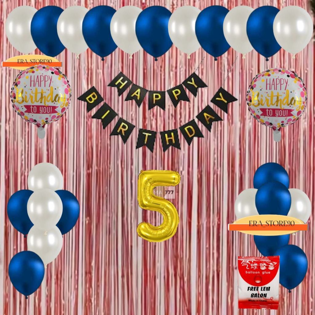Jual (20Pcs Balon)Dekorasi Pesta Ulang Tahun Anak Backdrop Happy ...