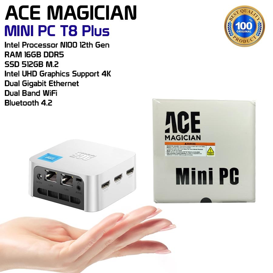 Jual ACEMAGICIAN Mini PC T8 Plus Intel N100 12th Gen 4 Cores 4 Threads ...