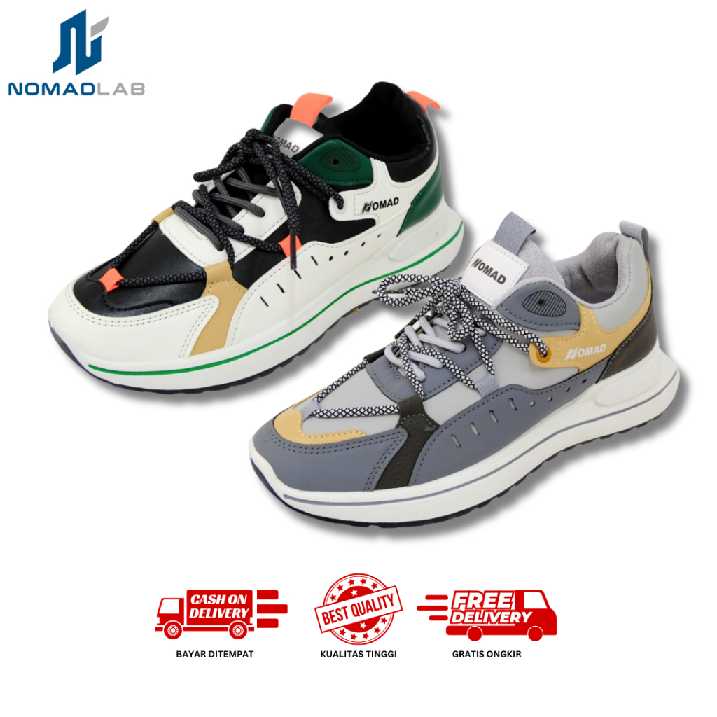 Jual Nomadlab Aura Sepatu Sneakers Kasual Running Ringan S46-3 Karet Shoes Sport Olahraga Pria ...