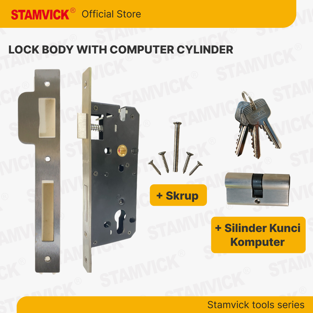 Jual 1 Set Body Kunci Pintu pelor Pintu Stamvick Silinder Besar / Bodi ...