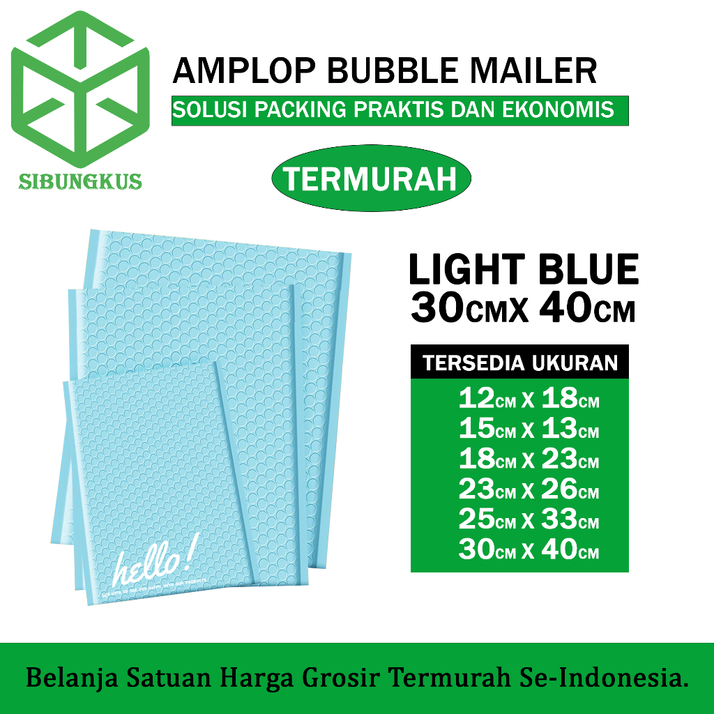 Jual Amplop Bubble Mailer 30cm x 40cm Light Blue Tebal 12cm x 18cm 15cm x 13cm 18cm x 23cm 23cm ...