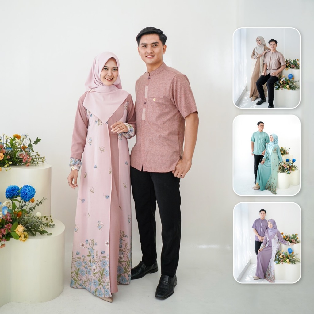 Jual Khadijah Store | Gamis Couple Pasangan - Nathan Thania Baju Kondangan Couple Pasangan ...