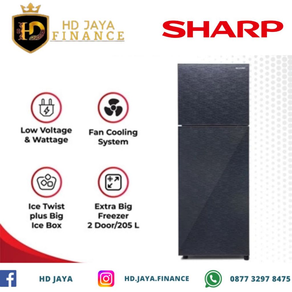 Jual Sharp Refrigerator - Kulkas 2 Pintu 205 L Shine Glass Silver Series - SJ-246XG Silver ...