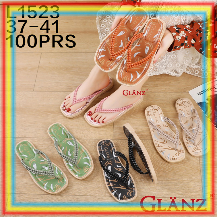 Jual L1523 Sandal Jepit Karet Cewek Glanz Sendal Slop Wanita Simpel ...