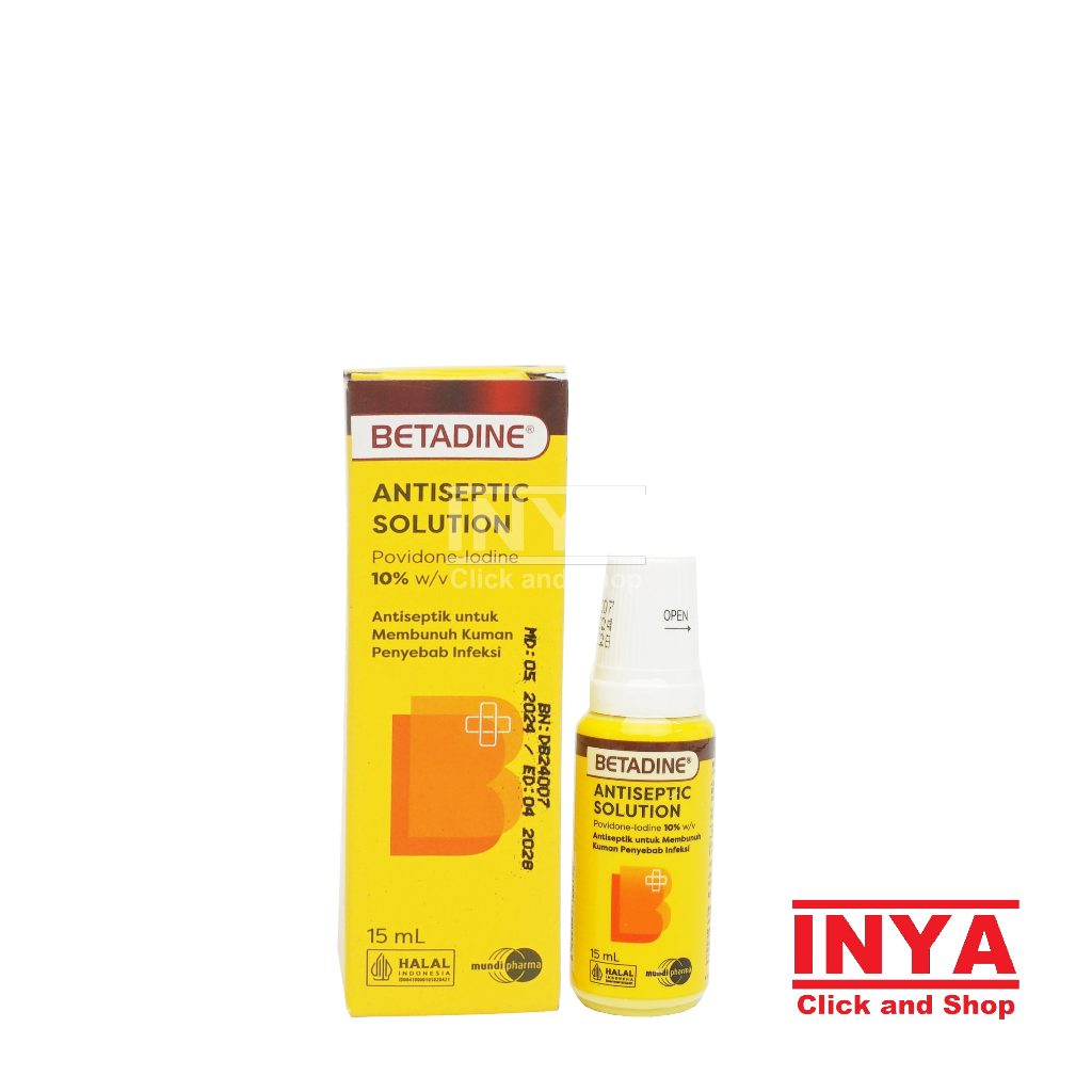 Jual BETADINE ANTISEPTIC SOLUTION 15ml - Obat Luka - Antibakteri - Infeksi - P3K | Shopee Indonesia